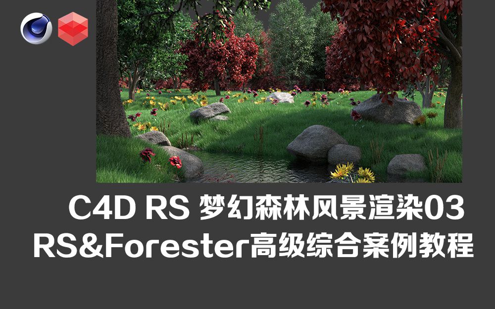 【RS&Forester高级综合案例教程】C4D 梦幻森林风景渲染03