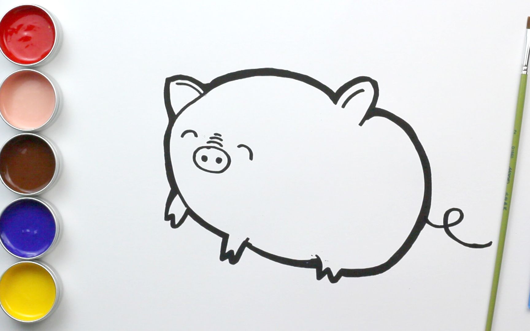 Judy玩具测评宝宝画只小猪来涂色幼儿涂鸦上色简笔画启蒙英语