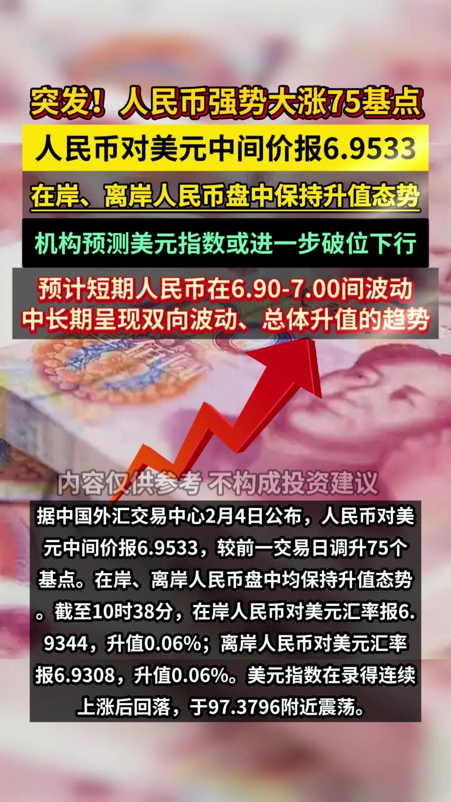 突发!三大人民币汇率全线大涨!美元还要进一步下跌?机构预测: 短期...