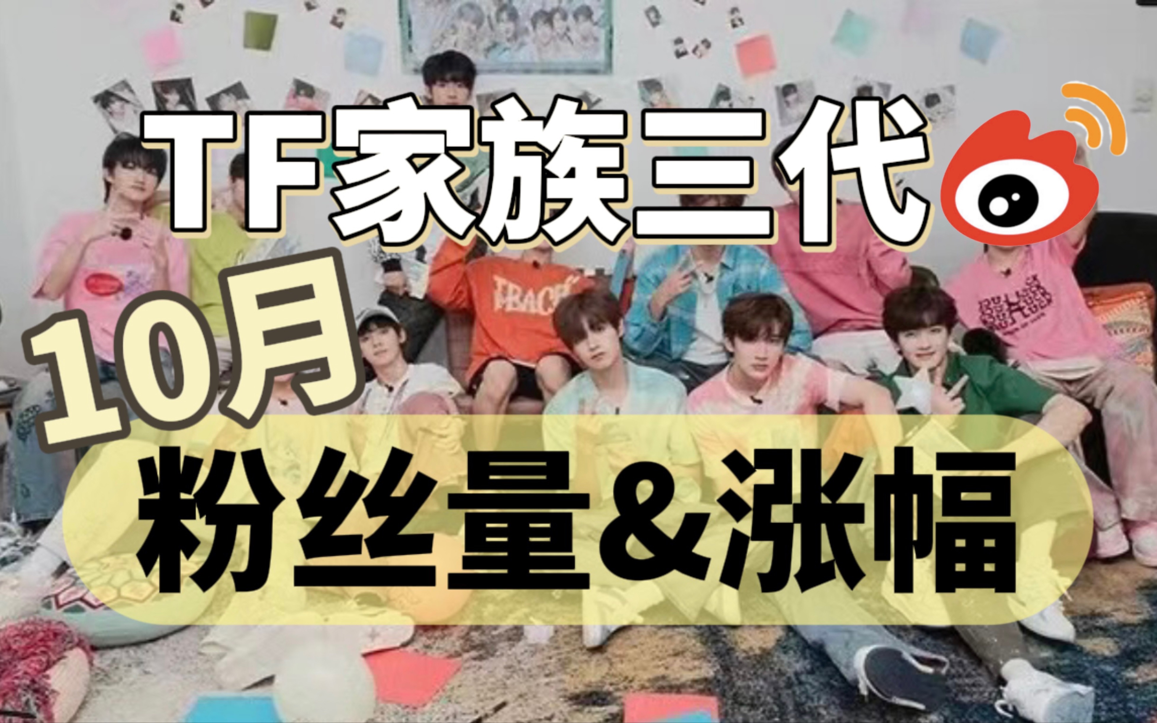 【TF家族三代】10月微博平台粉丝量涨幅大盘点!谁吸粉?谁跑粉?