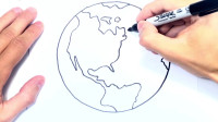 儿童简笔画;如何绘制世界地图或地球