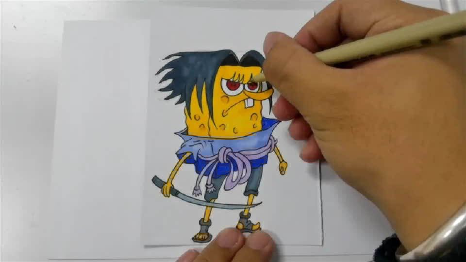 佐助最强形态涂色篇来啦!画画简笔画火影忍者