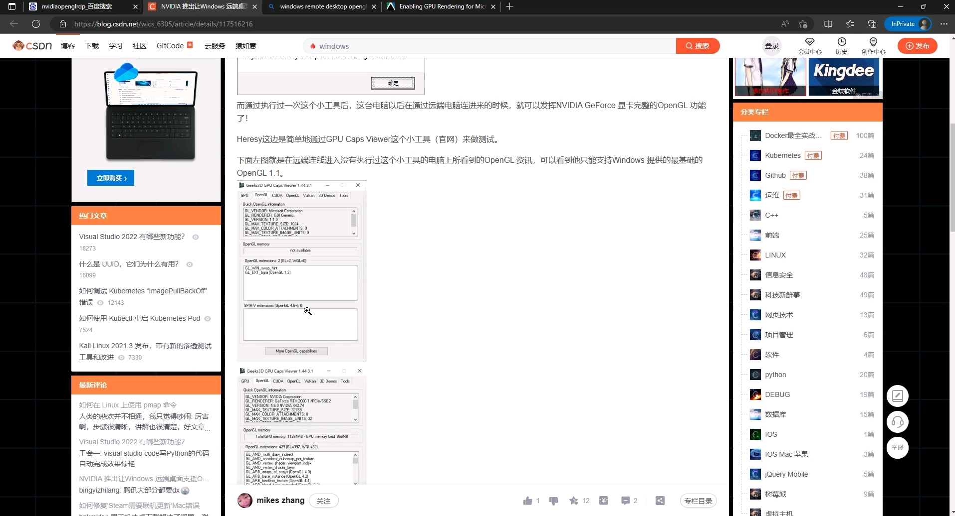 Windows 远程桌面无法显示三维/3D图像,不支持高版本OpenGL的解决...