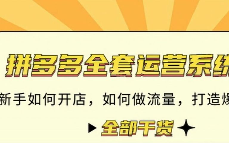 拼课拼多多全套运营系统课程