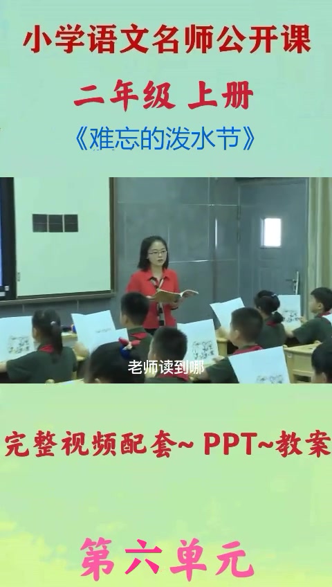 小学语文二年级上册《难忘的泼水节》优质公开课教学视频 人教版 部...