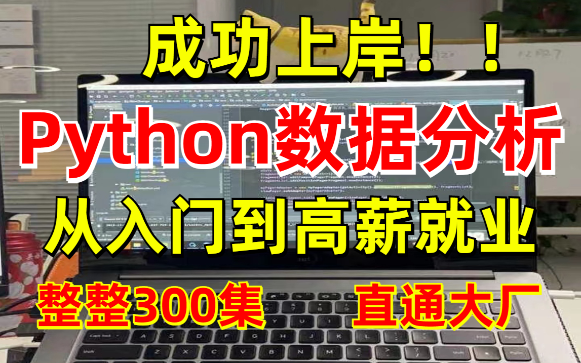 【 Python数据分析教程】成功上岸!果真站内第一,整整300集,从入门到...