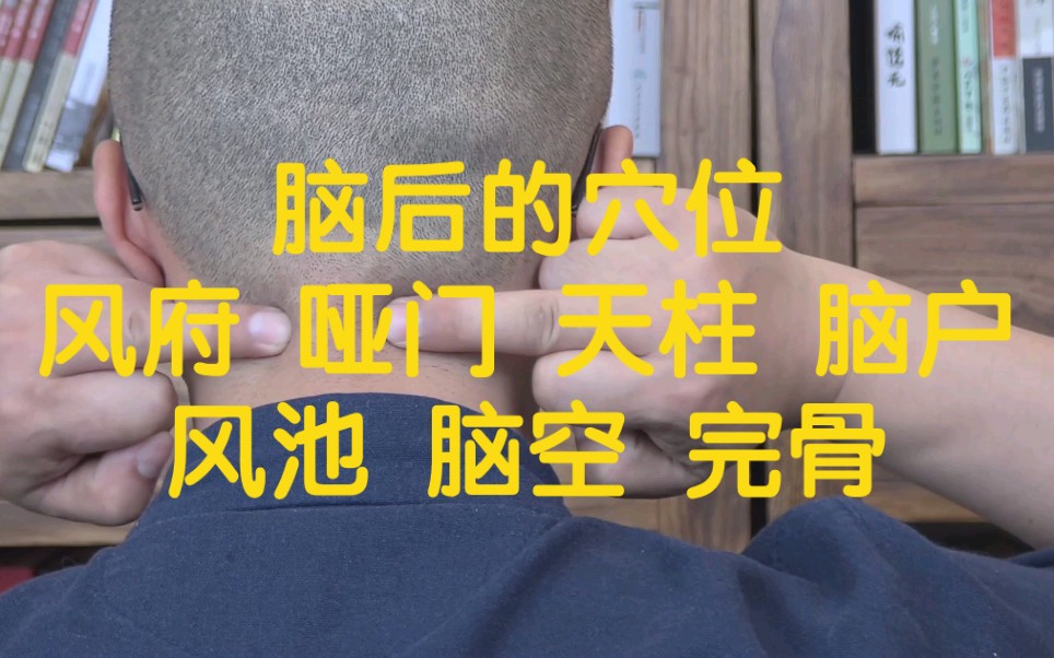 脑后的穴位:风府、哑门、天柱、脑户、风池、脑空、完骨