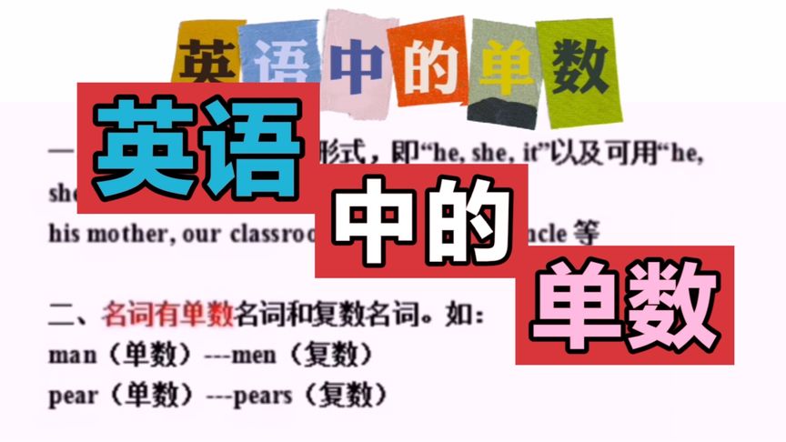 英语中的单数是什么意思呢?哪些时候用单数呢?#英语语法