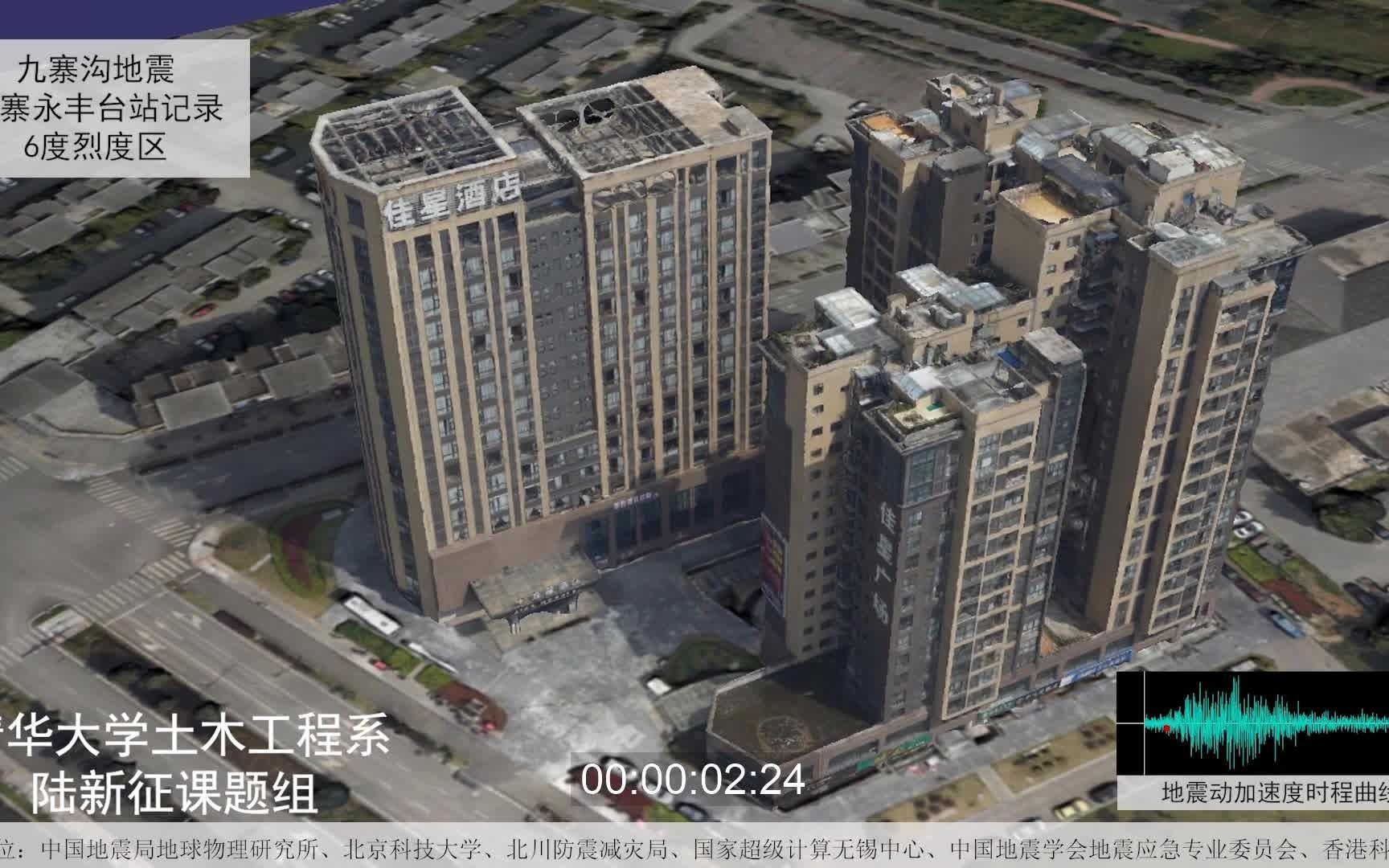 典型城区建筑地震非线性动力响应可视化
