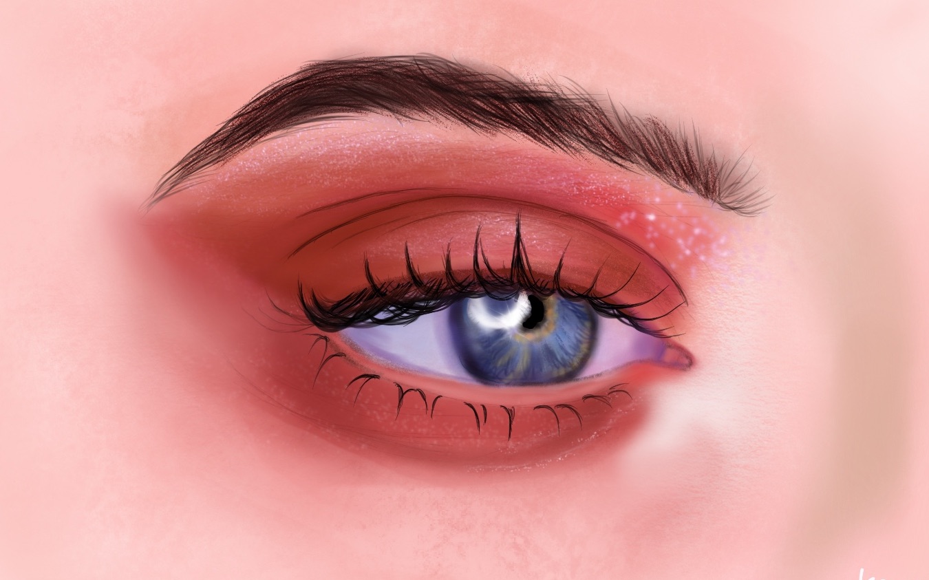 【procreate】50秒看我怎么画眼影,美瞳,眼睫毛,眉毛～