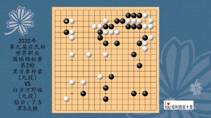 2020年第九届应氏杯世界职业围棋锦标赛第2轮,辜梓豪VS河野临