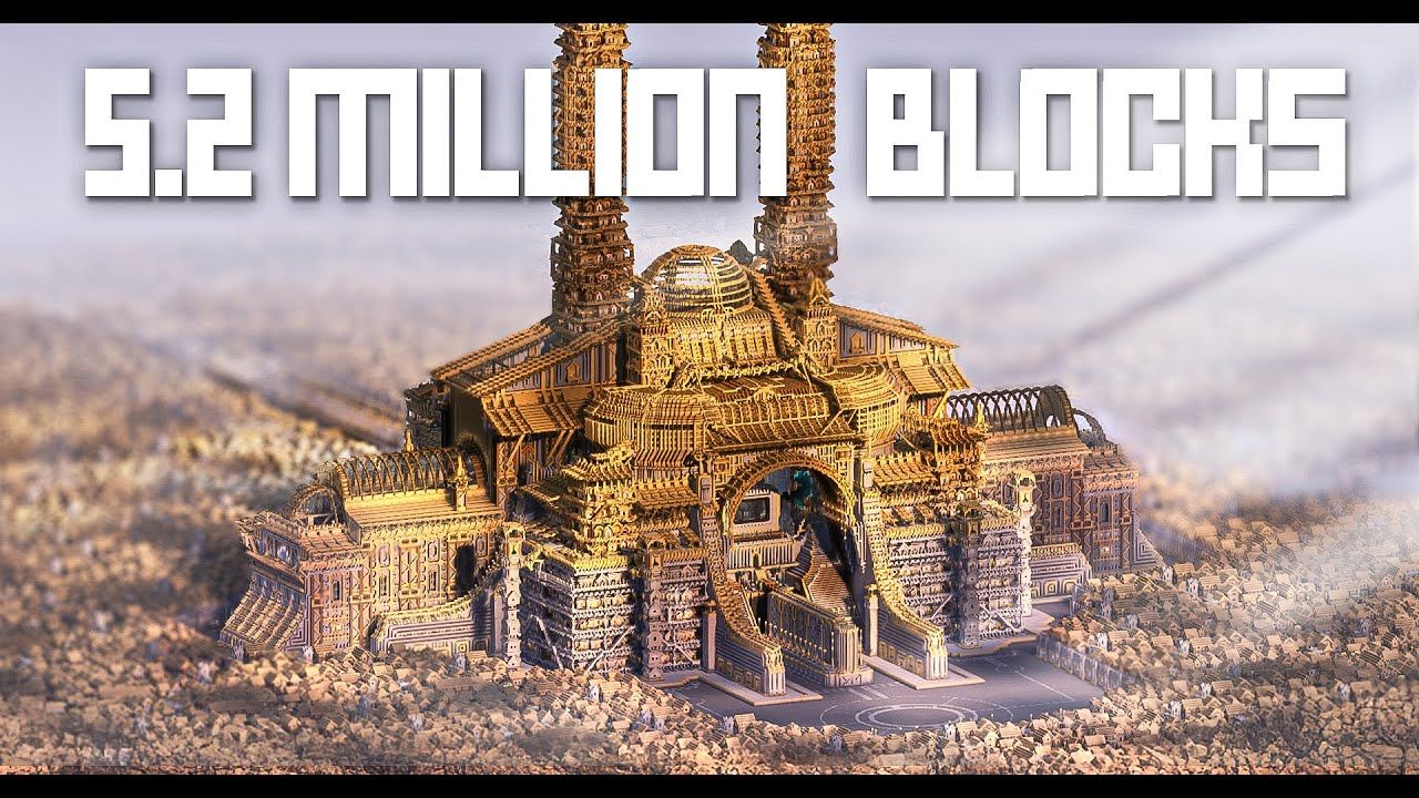 【MC建筑过程演示】520万方块,建造村民皇城(作者:Jackyboy MC)_...
