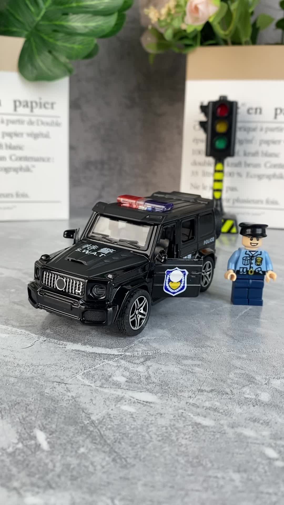 四开门合金警车玩具儿童公安车模型越野车特警车3男孩仿真小汽车6#...