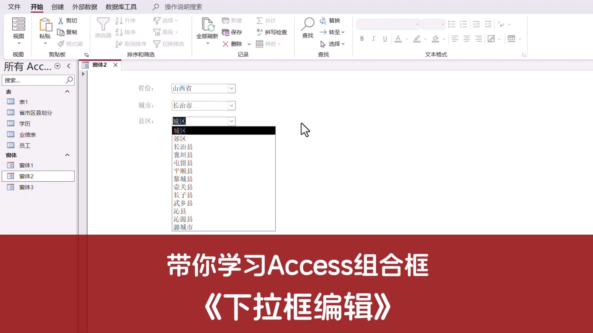 带你学习Access组合框--下拉框内容编辑