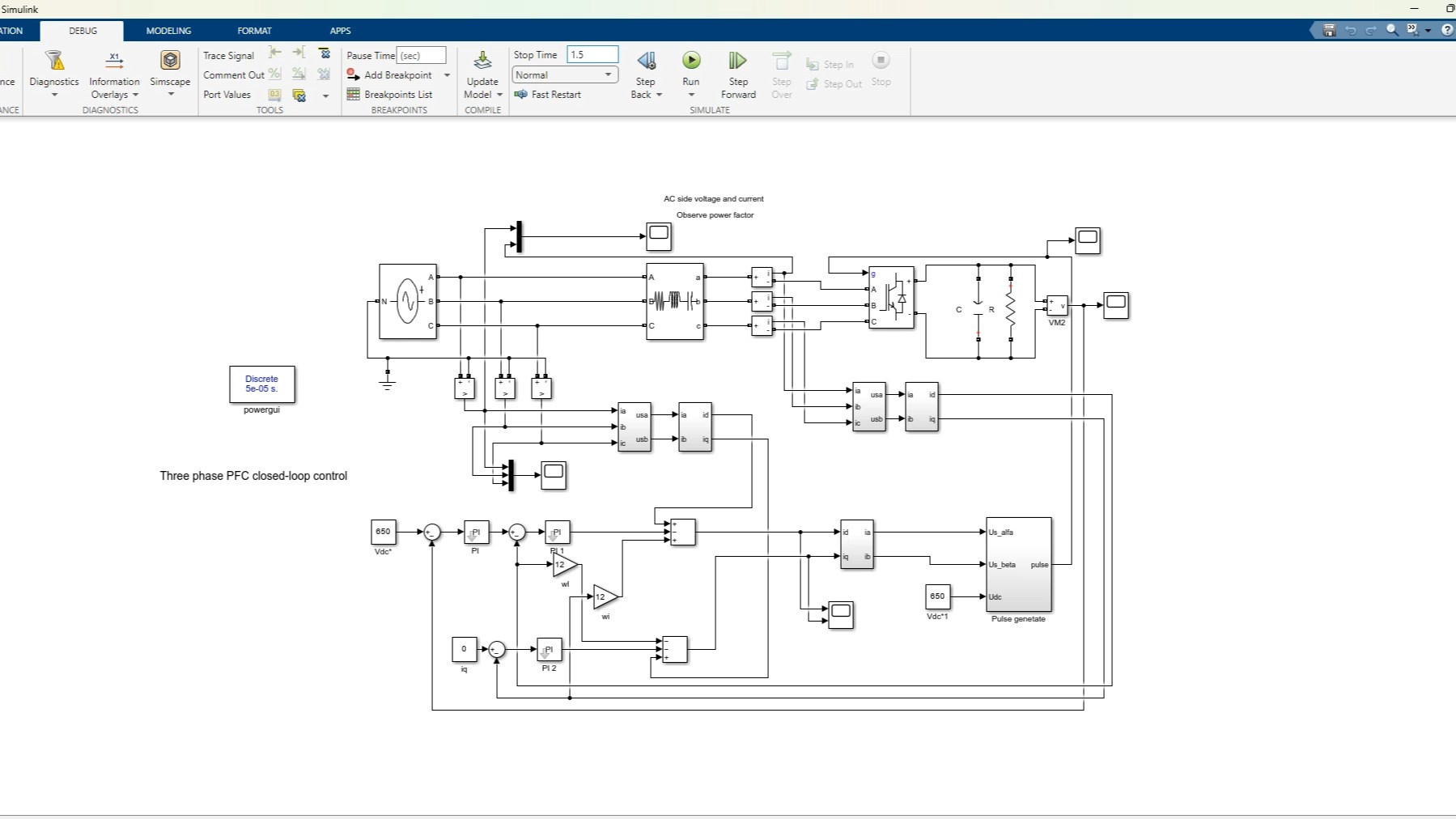 三相功率因数校正控制仿真matlab simulink