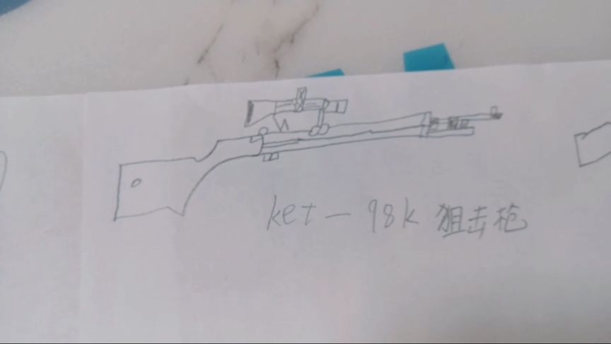 如何画好M249轻机枪,五年级画枪,Ket98k狙击枪,AKM和信号枪?