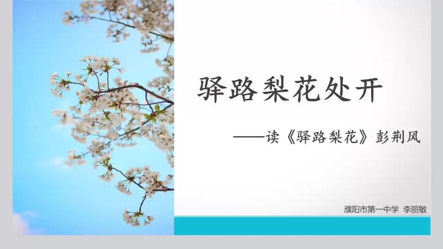 《驿路梨花》微课