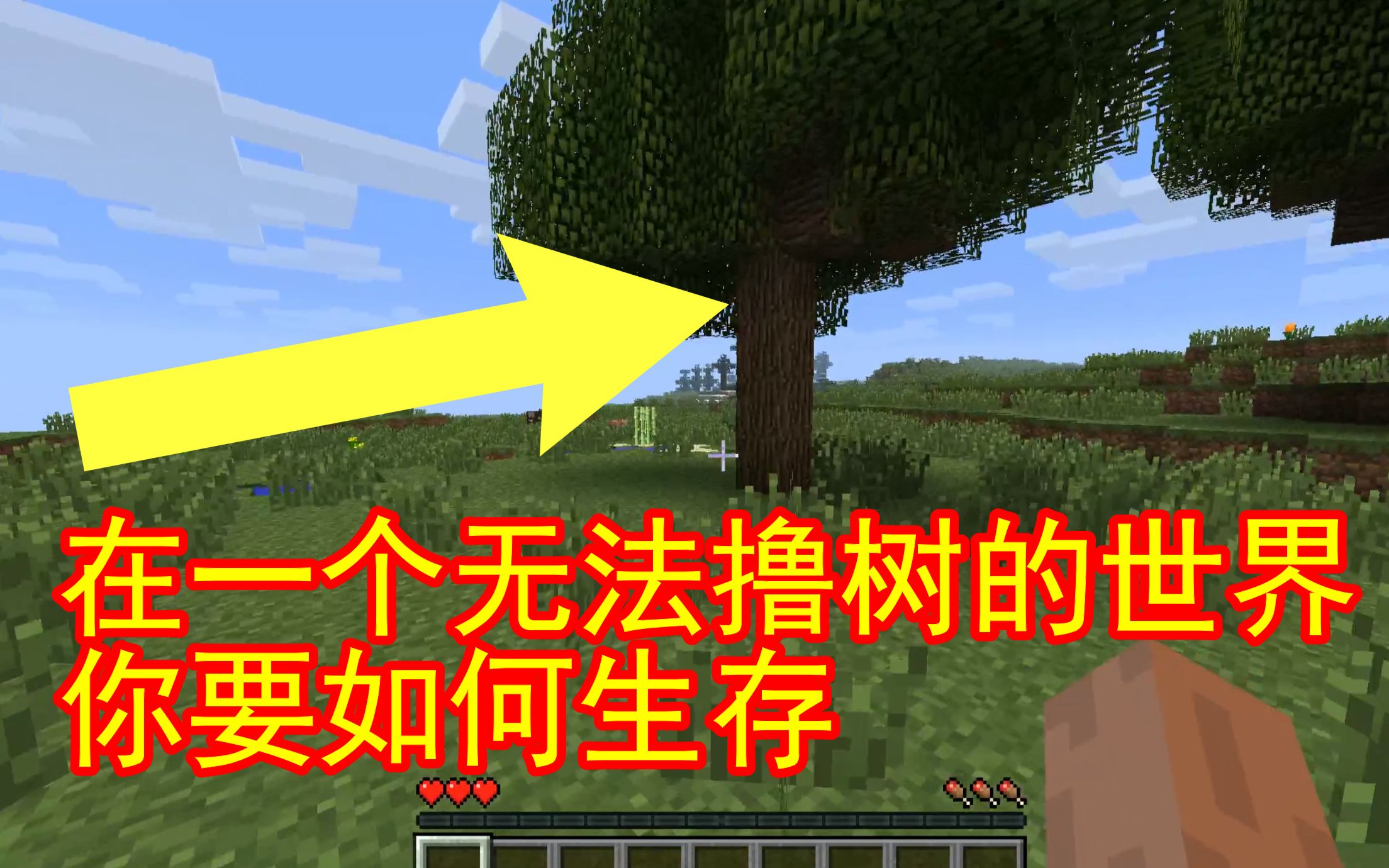 【我的世界】贝爷生存1:史上最难生存模式!连树都撸不动_实况
