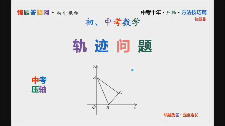 初中数学100招【解题方法技巧】轨迹问题 轨迹路径长度 2圆弧扇形
