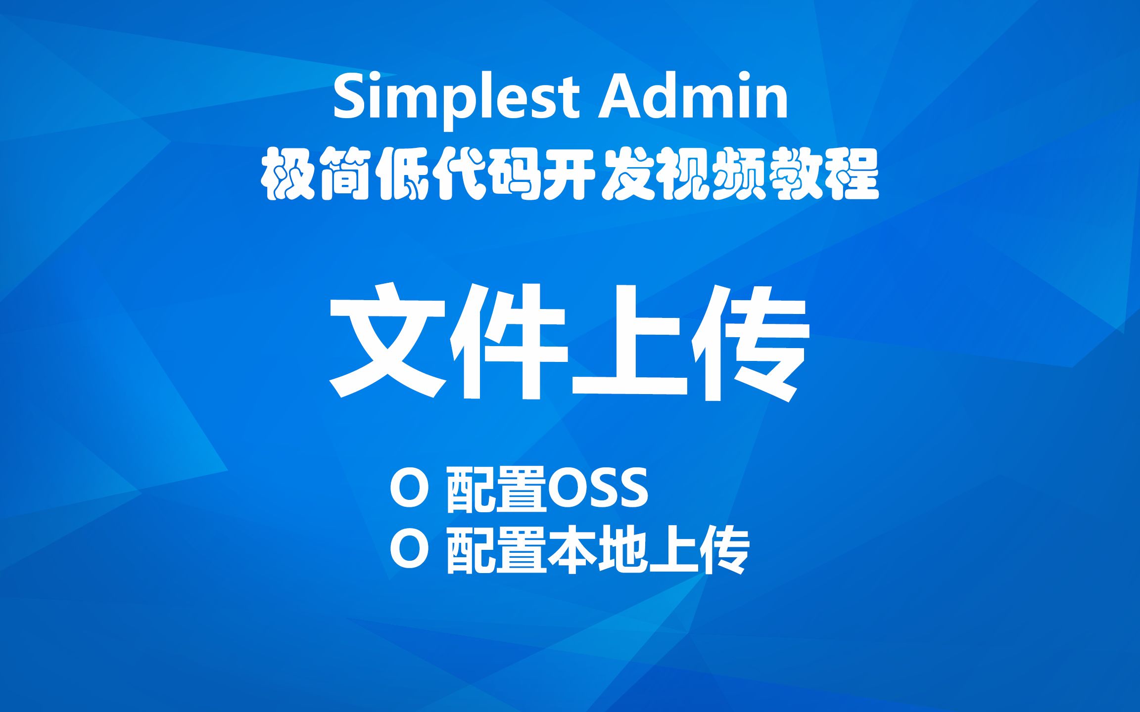 配置文件上传-极简低代码开发视频教程