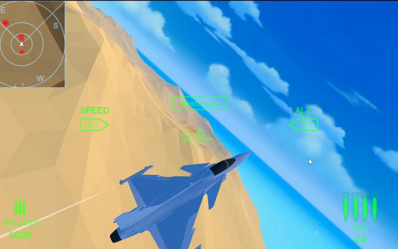 【原创】新战机演示 本人正开发的Unity空战游戏