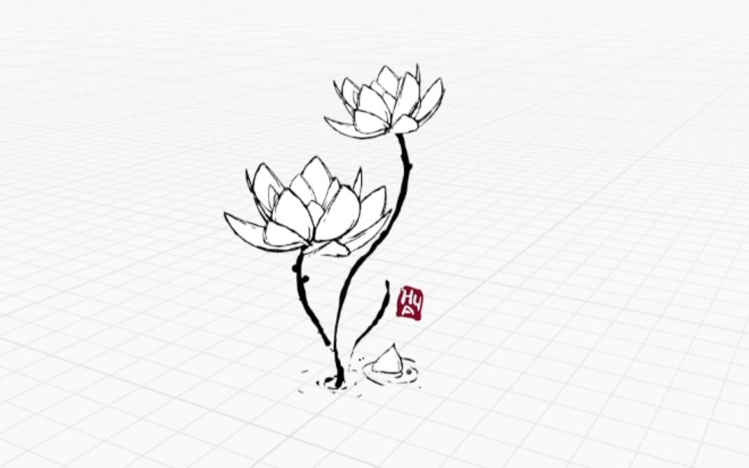 blender蜡笔荷花 最最最简单无插件无笔刷无脑没技术含量教程