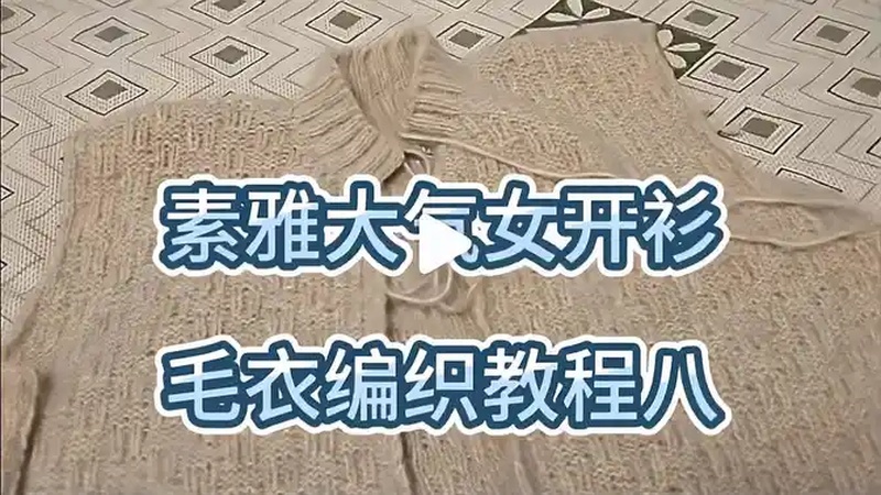 素雅大气女开衫毛衣编织教程八