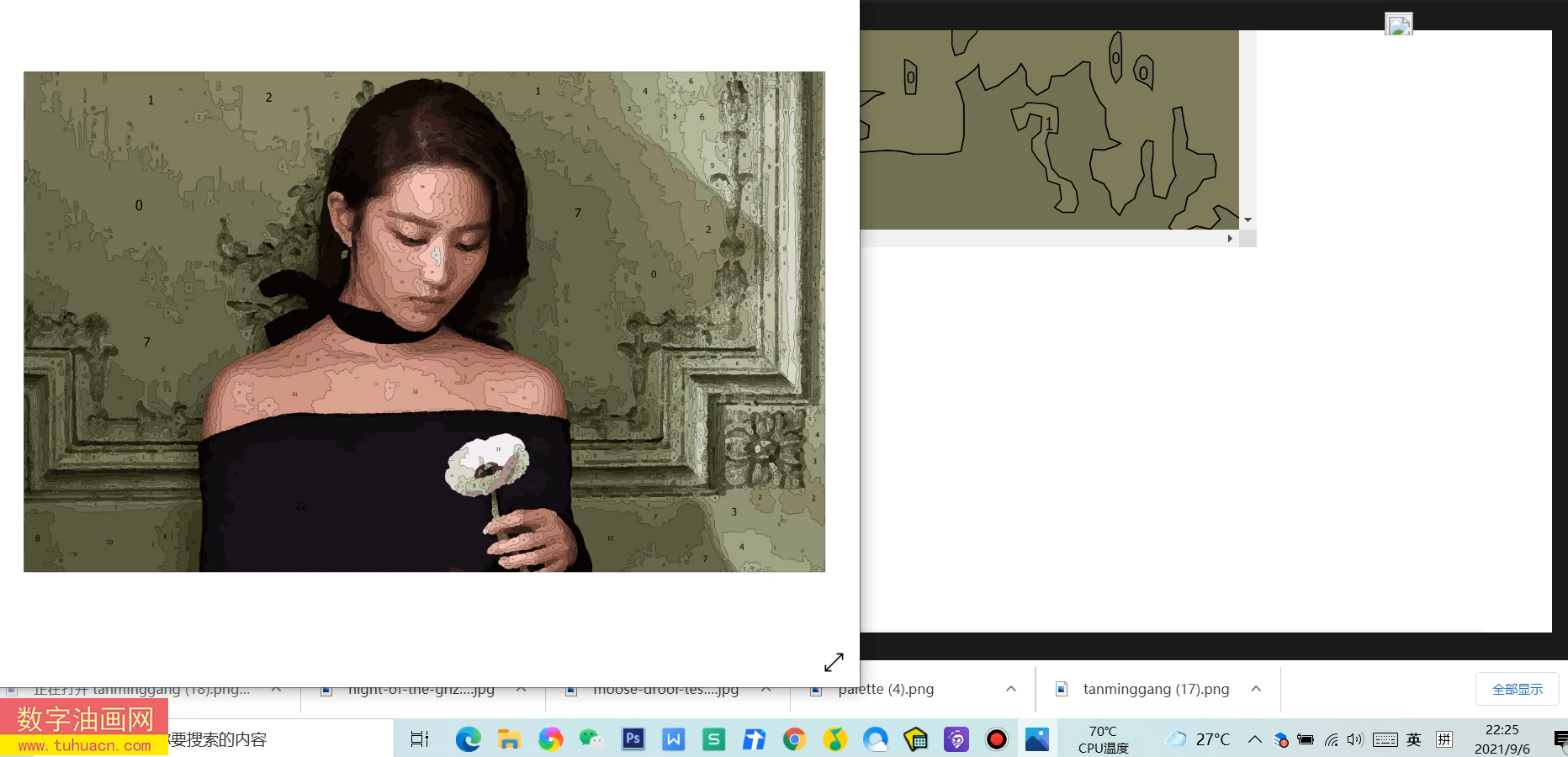 美女数字油画人物制作教程 油彩减压填充照片填色手工绘走心礼物...