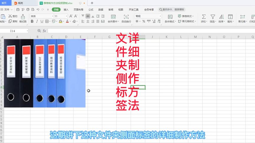 wps表格如何制作文件夹侧背标签详细方法