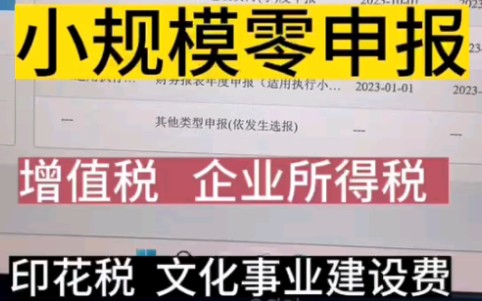 小规模季报年报增值税所得税文化事业建设税印花税申报流程