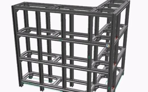 3D铝型材铝架模型设计