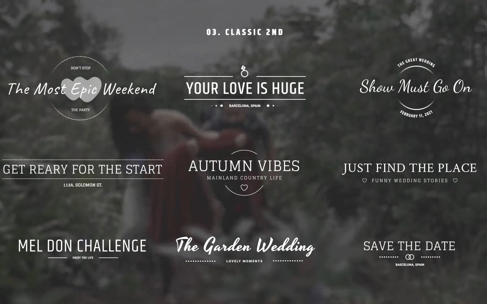 PR模板-240套精美的浪漫婚礼标题文字模板花字模板形状字体模板