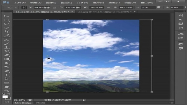 ps快速替换天空