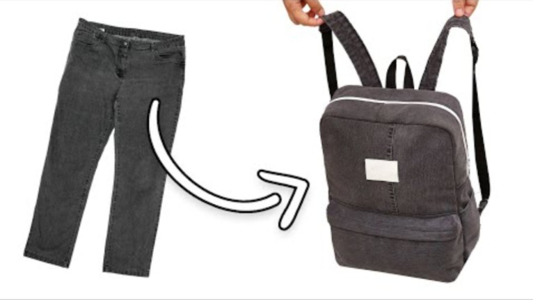 把牛仔裤改造成时尚简约的背包