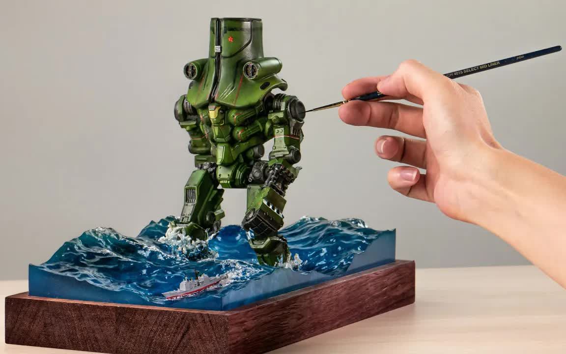 【手工】油管手工 环太平洋 机甲猎人 切尔诺 阿尔法 大海中行走的场景