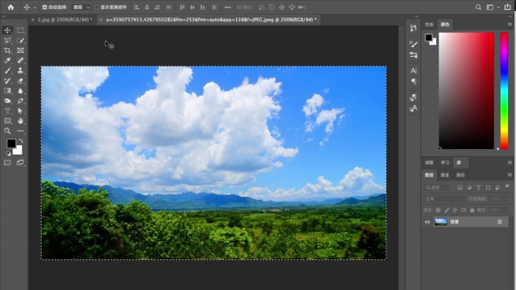 ps替换风景照片的天空