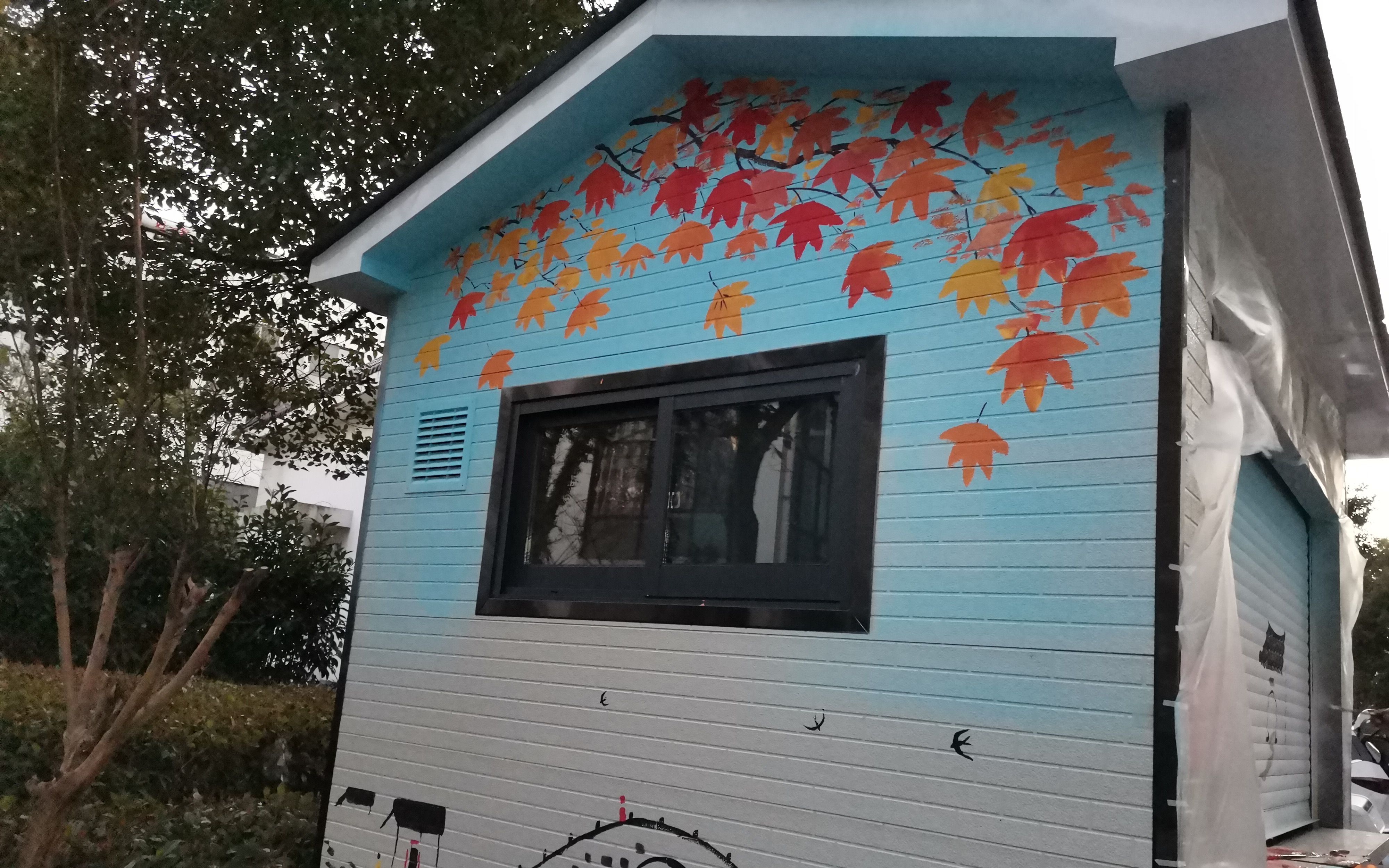 垃圾分类主题彩绘-垃圾房墙面彩绘