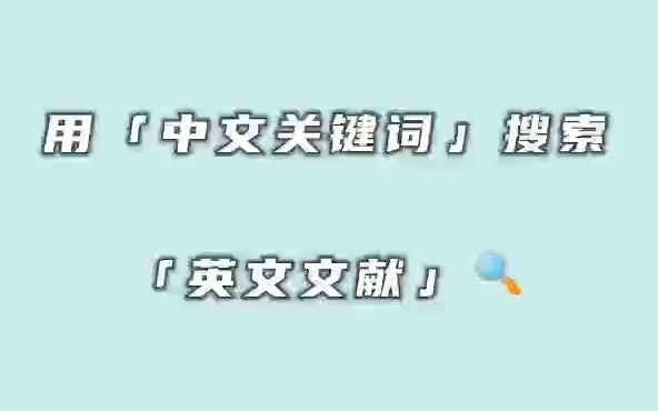 如何用中文关键词搜索英文文献?