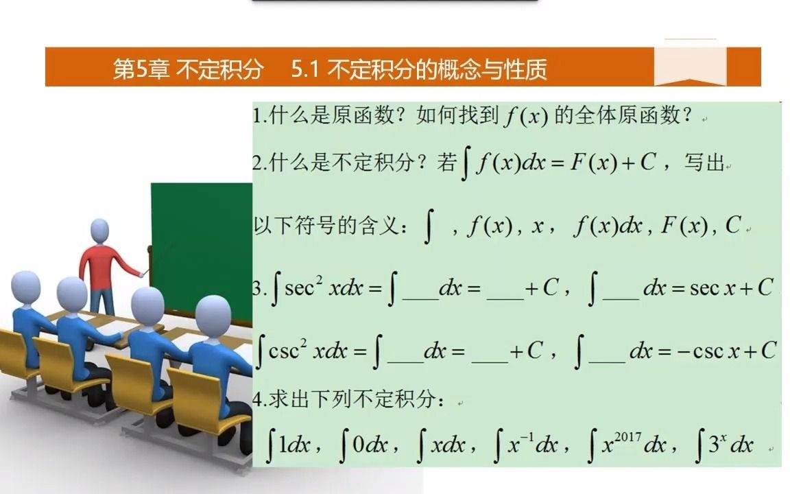 零基础开始高等数学 5.1 不定积分的概念与性质 专升本