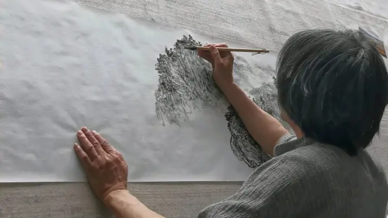 笔墨烟云与山体植被边缘的处理|中国山水画研究院院长陈克永教学
