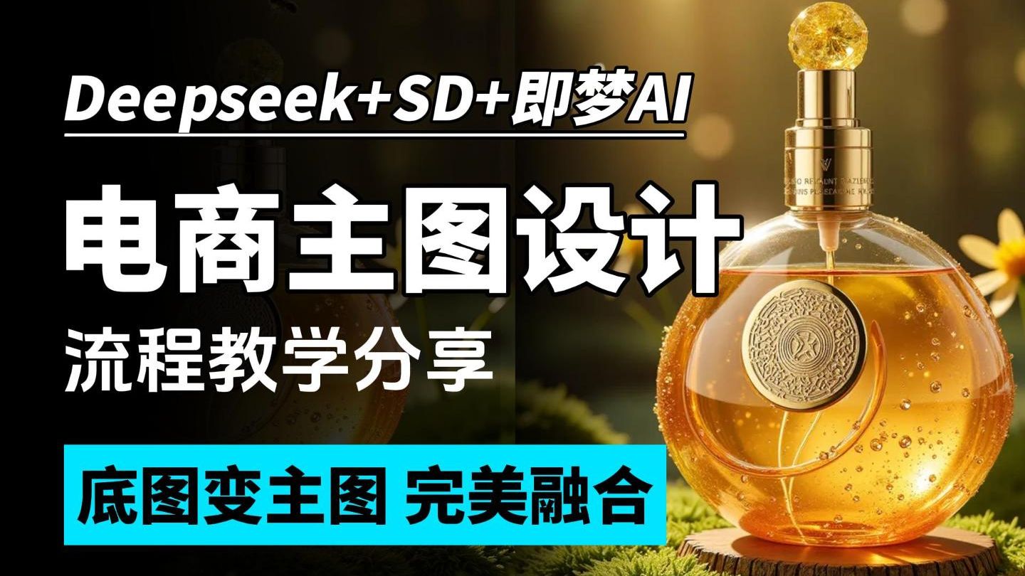 ...与背景图完美融合~ ai设计教程\ai海报设计\电商AI做图\AI电商产品图