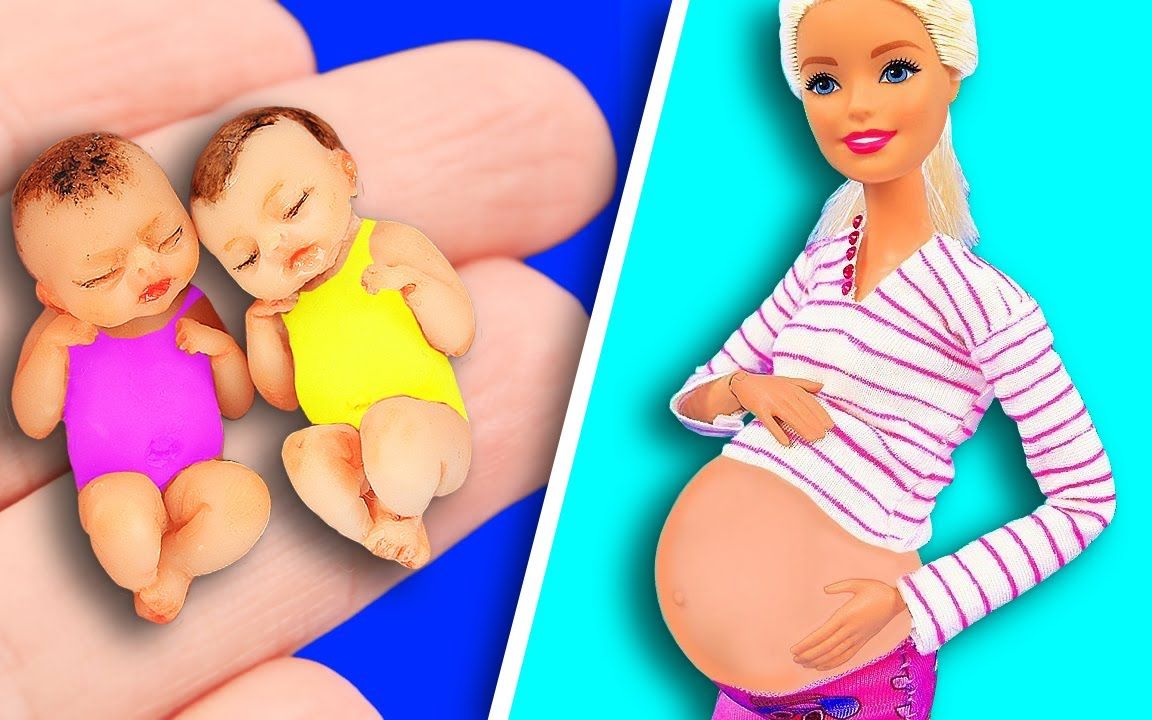 20 个 DIY 芭比小技巧:娃娃假发、孕妇肚皮、冷冻室、迷你星巴克、...