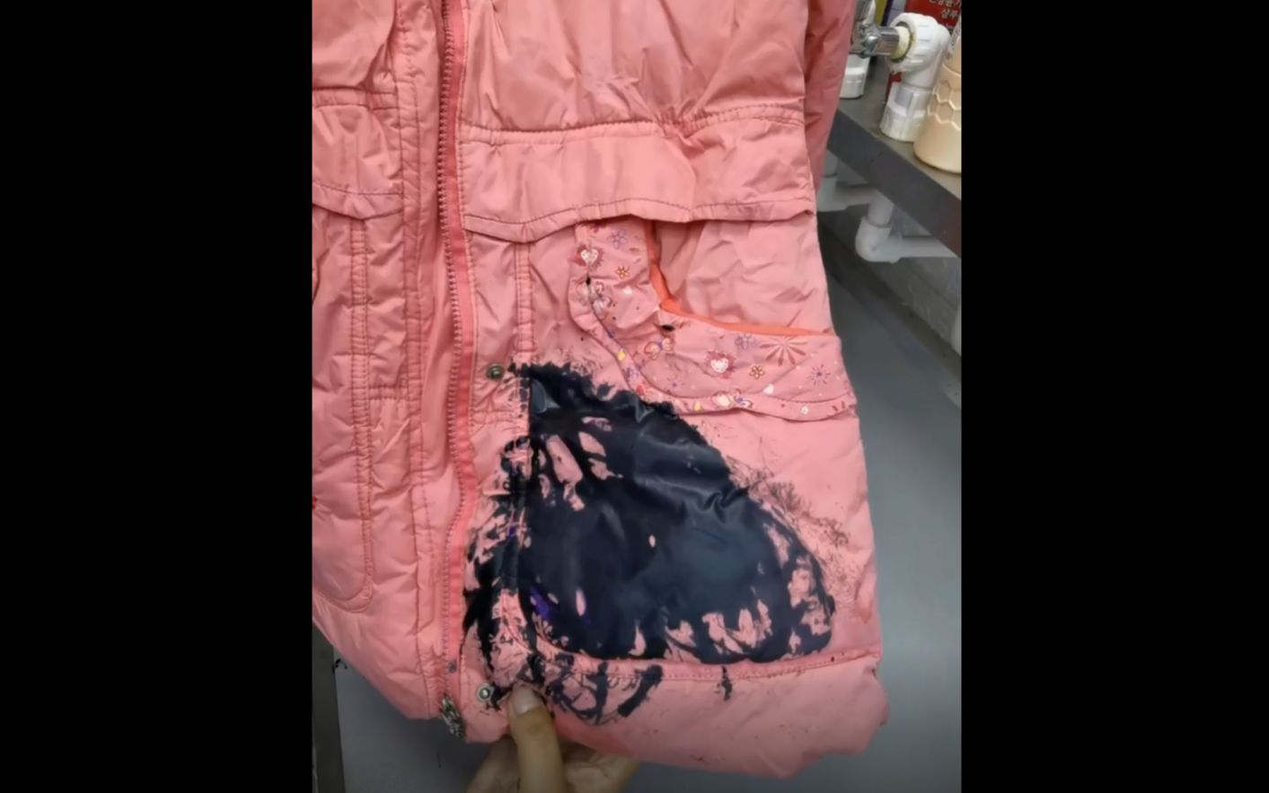 羽绒服墨水钢笔水清洗