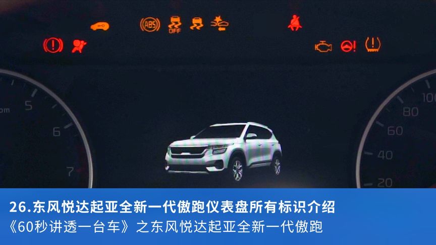 26.东风悦达起亚全新一代傲跑仪表盘所有标识介绍