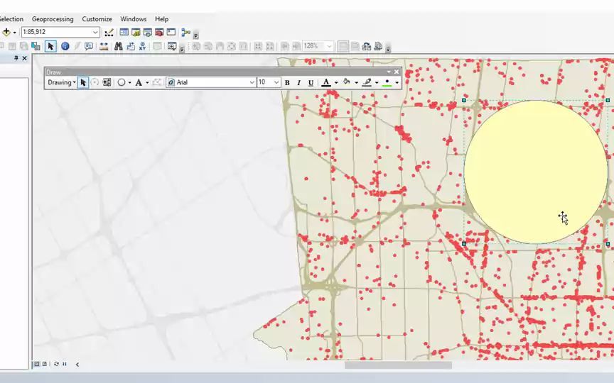 【GIS 中的空间分析和卫星图像】ArcMap 中的交互式选择