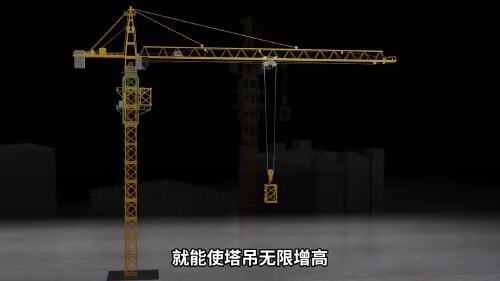 塔吊新发明,自己会爬升,太神奇了