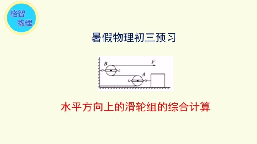 水平滑轮组的综合计算,功功率和机械效率,很多同学容易出错
