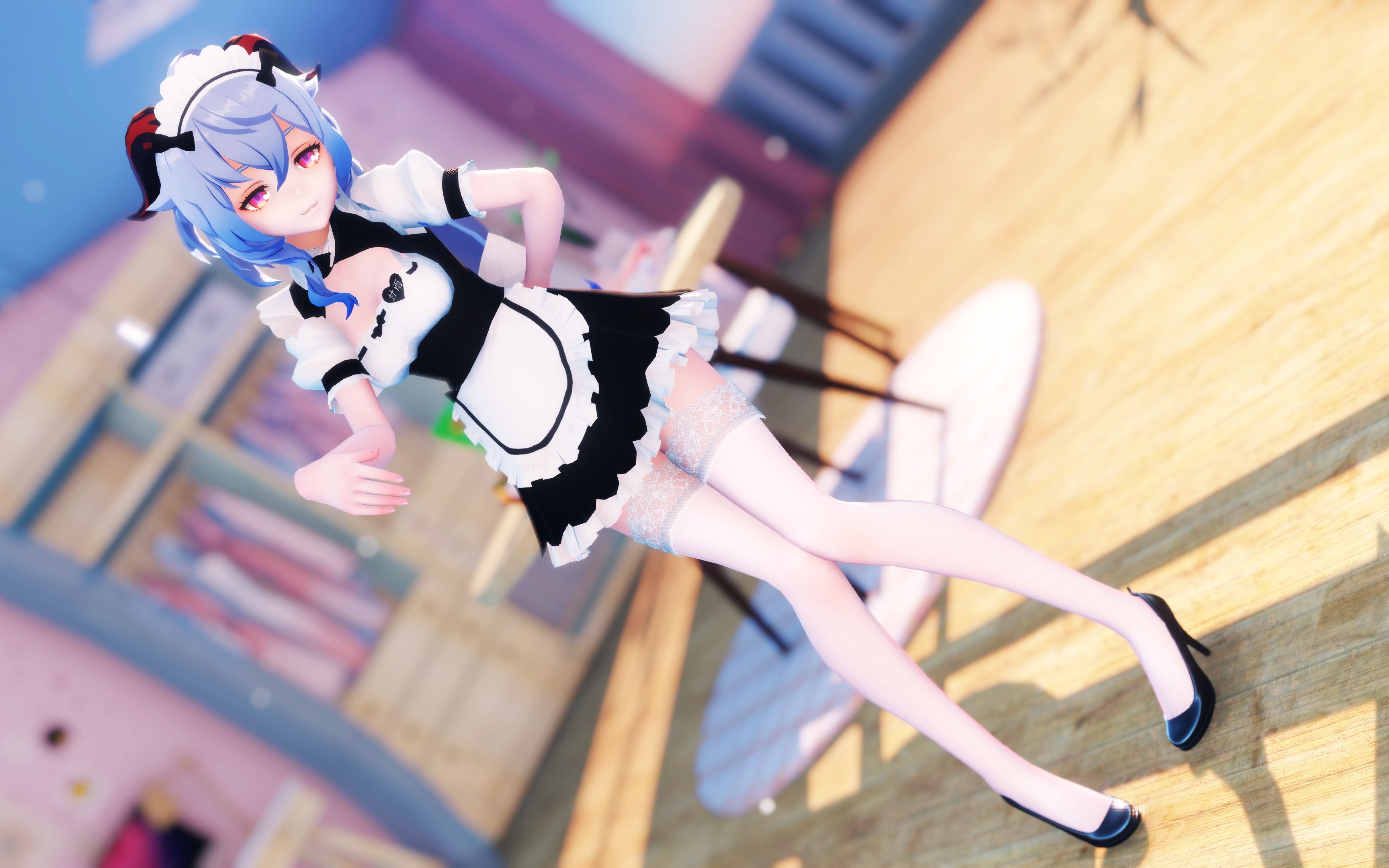 女仆甘雨的白丝~ ߤ� 滑滑的