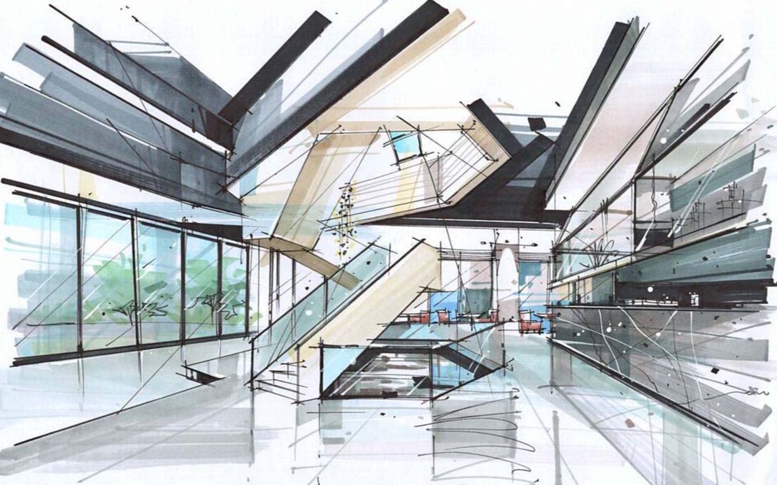 室内设计手绘基础提升-07餐饮空间马克笔技法(全集7讲,关注我查看...