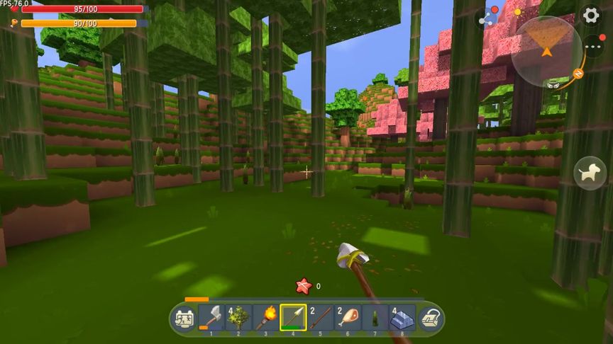 迷你世界极限生存:意外发现桃园,涓涓挑衅野人猎手!